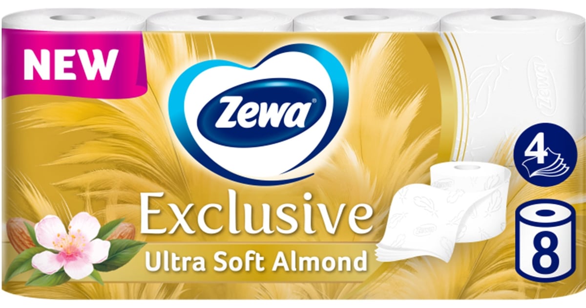 Zewa Exclusive Ultra Soft Almond toaletní papír 4vrstvý, 8 ks