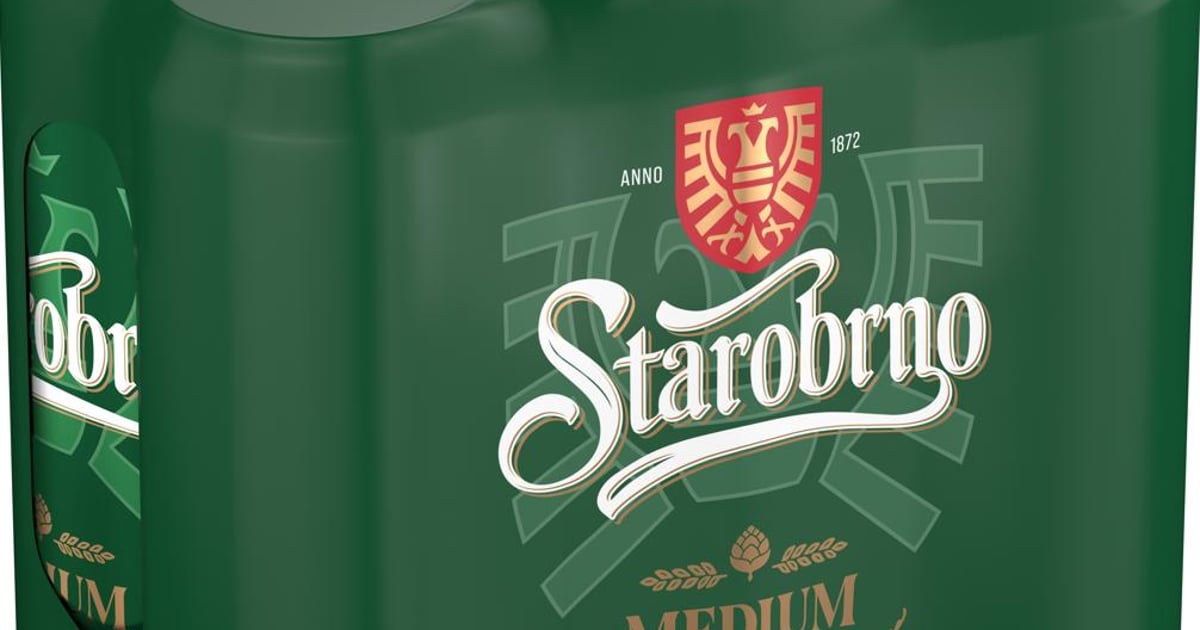 Starobrno Medium ležák plech 6×0,5 l plech