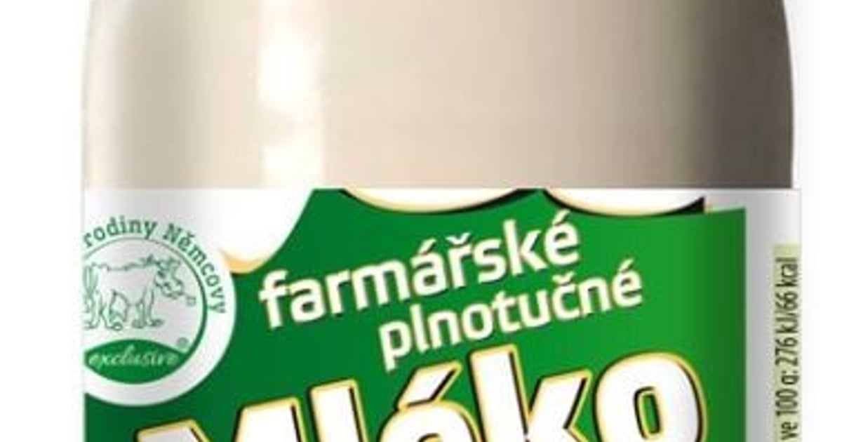 Farma rodiny Němcovy Mléko ve skle nehomogenizované