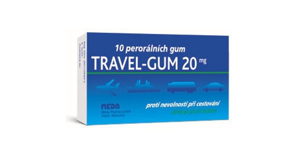 TRAVEL GUM 20MG Léčivá žvýkací guma 10