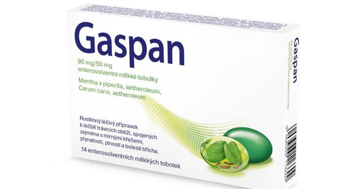 GASPAN 90MG/50MG Enterosolventní měkká tobolka 14