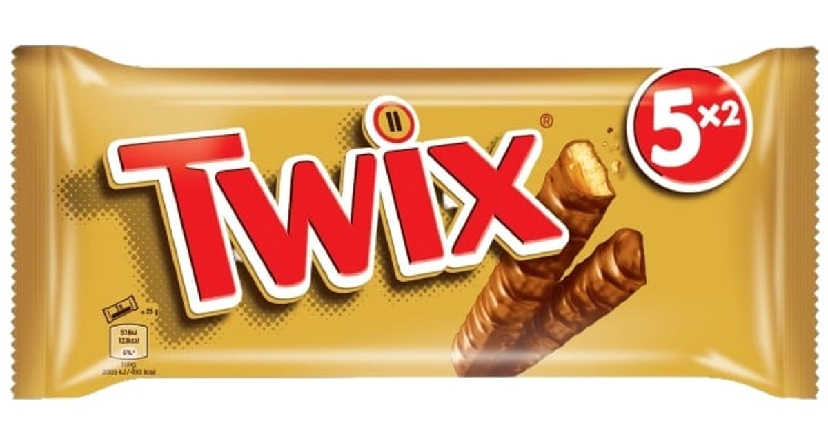 Twix Sušenka s karamelem máčená v mléčné čokoládě 5x50 g