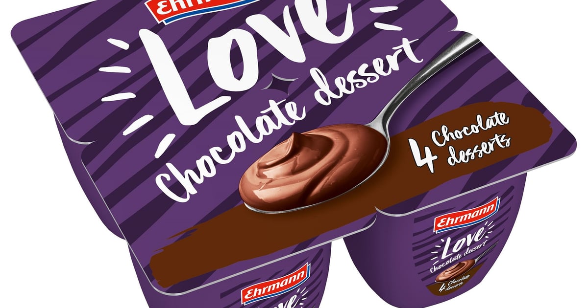 Ehrmann Love mléčný čokoládový dezert (4×100 g)