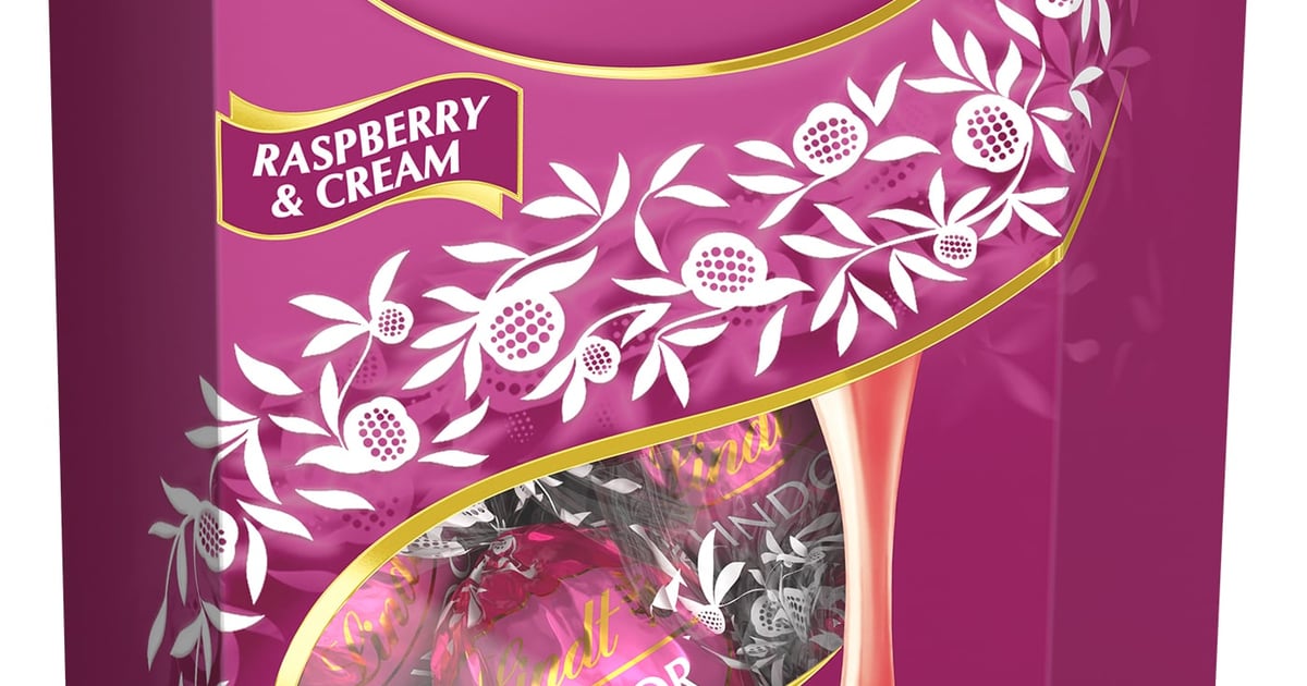 Lindt Bonbonniere LINDOR chocolate pralines with raspberry and cream ...