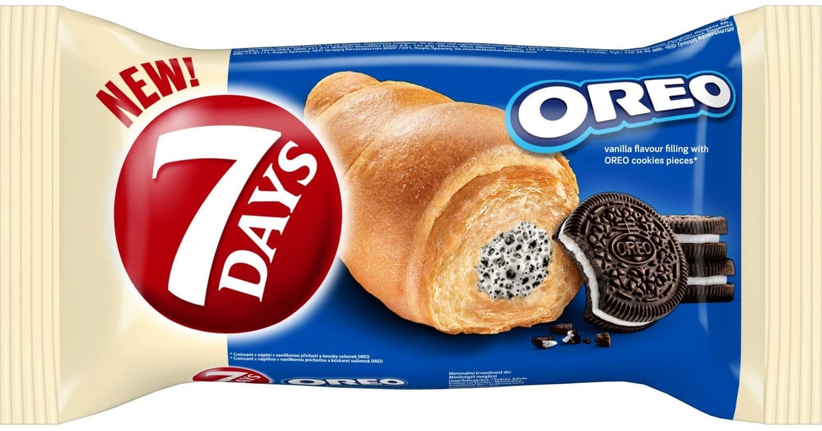 7Days Croissant Oreo s vanilkovým krémem a kousky sušenek