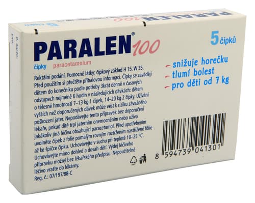 PARALEN 100 100MG čípek 5