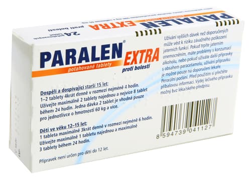 PARALEN EXTRA PROTI BOLESTI 500MG/65MG potahované tablety 24
