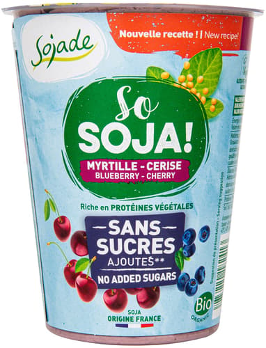 Sojade BIO Bifidus borůvka a třešeň bez přidaného cukru