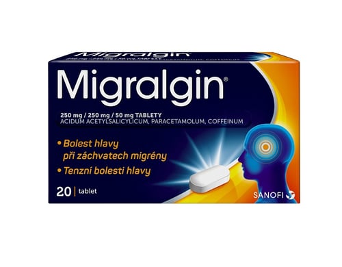 MIGRALGIN 250MG/250MG/50MG neobalené tablety 20(2X10) I