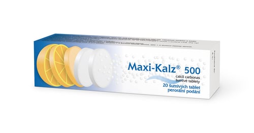 MAXI-KALZ 500 500MG šumivá tableta 20