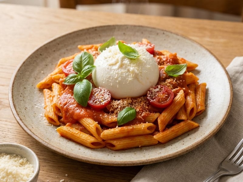 Čerstvé penne pomodoro – Italská klasika s burratou | Rohlik.cz
